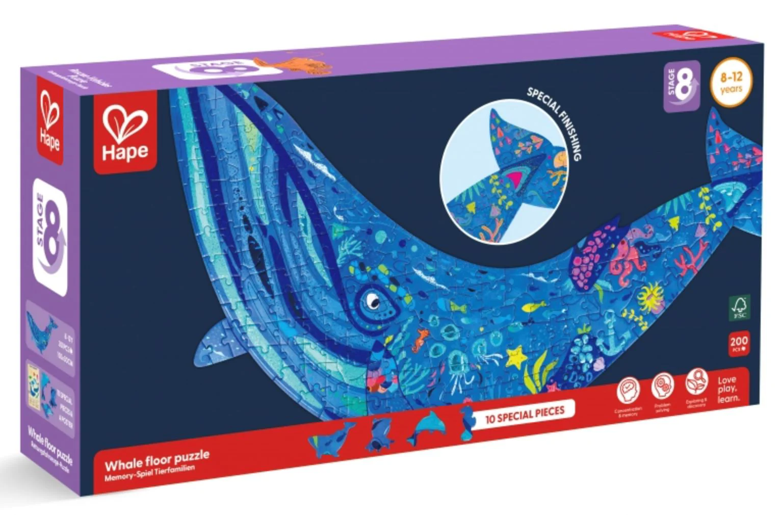 Puzzle de podea Hape Balena cu cocoasa, 200 el. - cumpăra cu livrare în ...