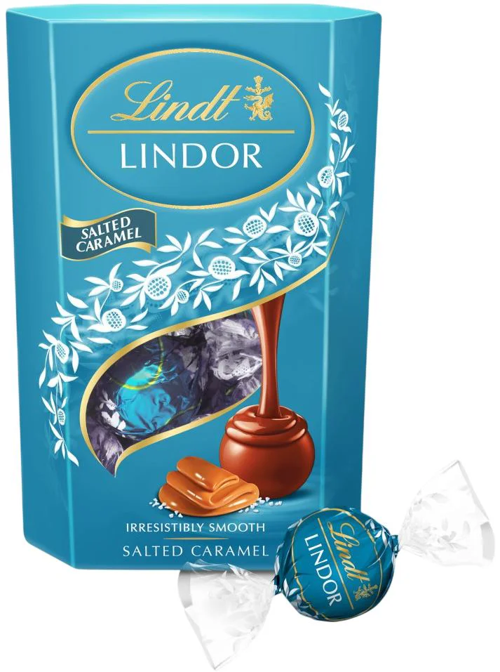 Cutie de ciocolate Lindt Lindor Caramela sarata, 200 g - cumpăra cu ...