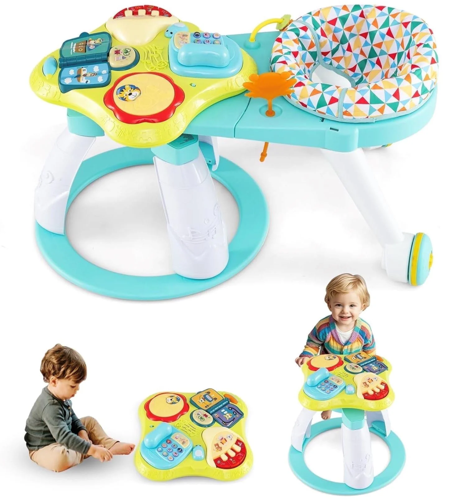 Scaun cu masuta si activitati 3 in 1 pentru bebelus, Verde - cumpăra cu ...