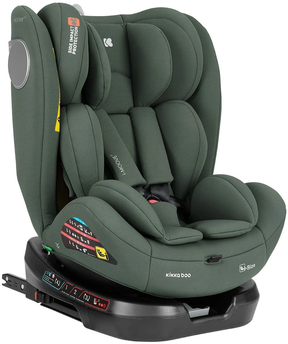 Scaun auto KikkaBoo i-Moove 2 i-Size Army Green, 40-150 cm - cumpăra cu ...
