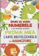 Invat sa scriu numere: Carte reutilizabila cu adancituri+ Pix magic cu ...