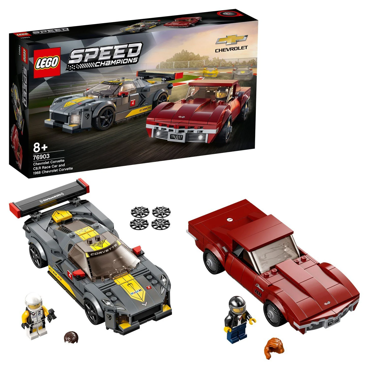 Lego Speed Champions Chevrolet Corvette C8.R Race Car и 1968 Chevrolet ...